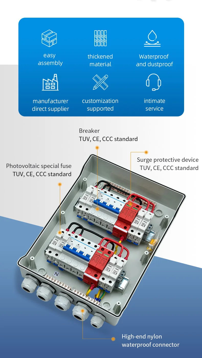 Saipwell Surface Mounted Outdoor Waterproof PV Array Combiner Box Solar ...
