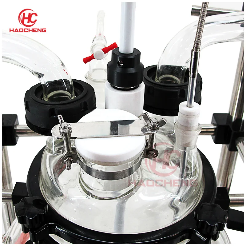 Borosilicate Lab Chemical Bioreactor Glass Agitator Single Jacketed ...