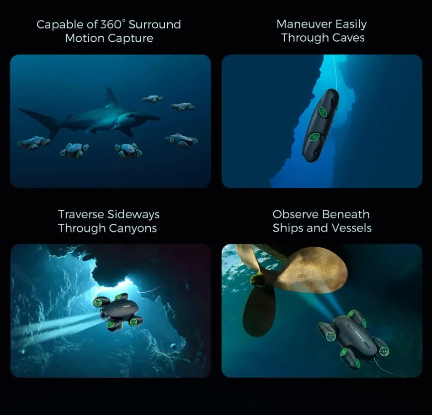 Oceaneye Underwater Drone With Grabber Arm Underwater Unmanned Aerial ...