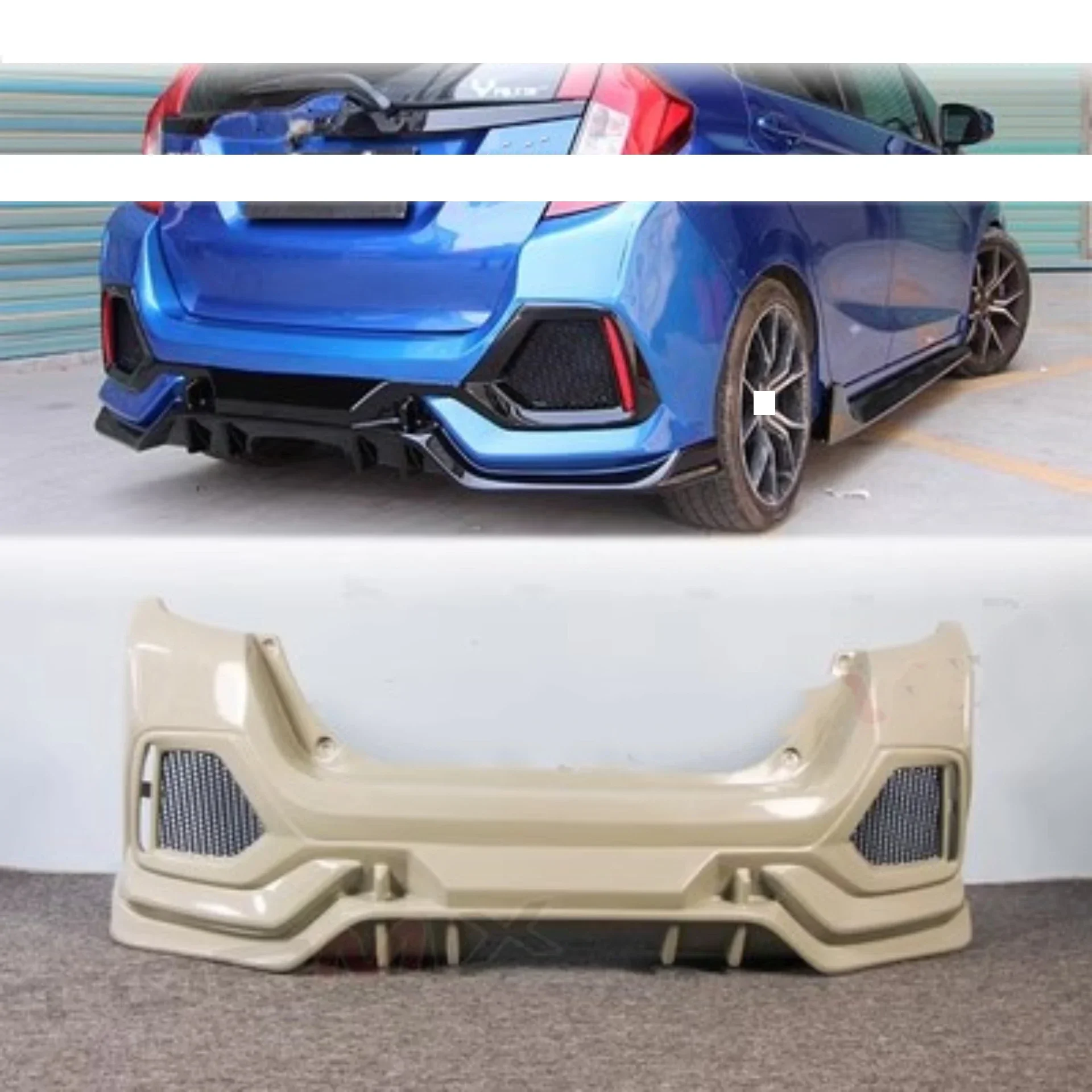 Abs Material Front Rear Bumper Side Skirt For Honda Fit Jazz Gk5 ...
