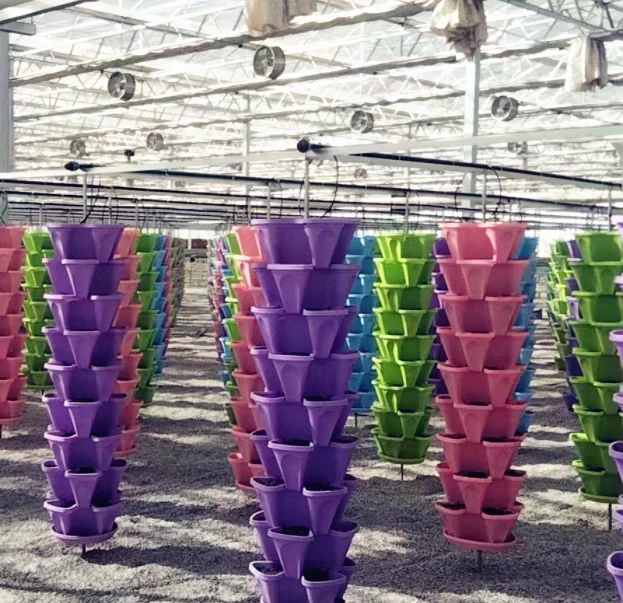 Greenhouse Commercial Vertical Stacked Planters Grow Tower for ...
