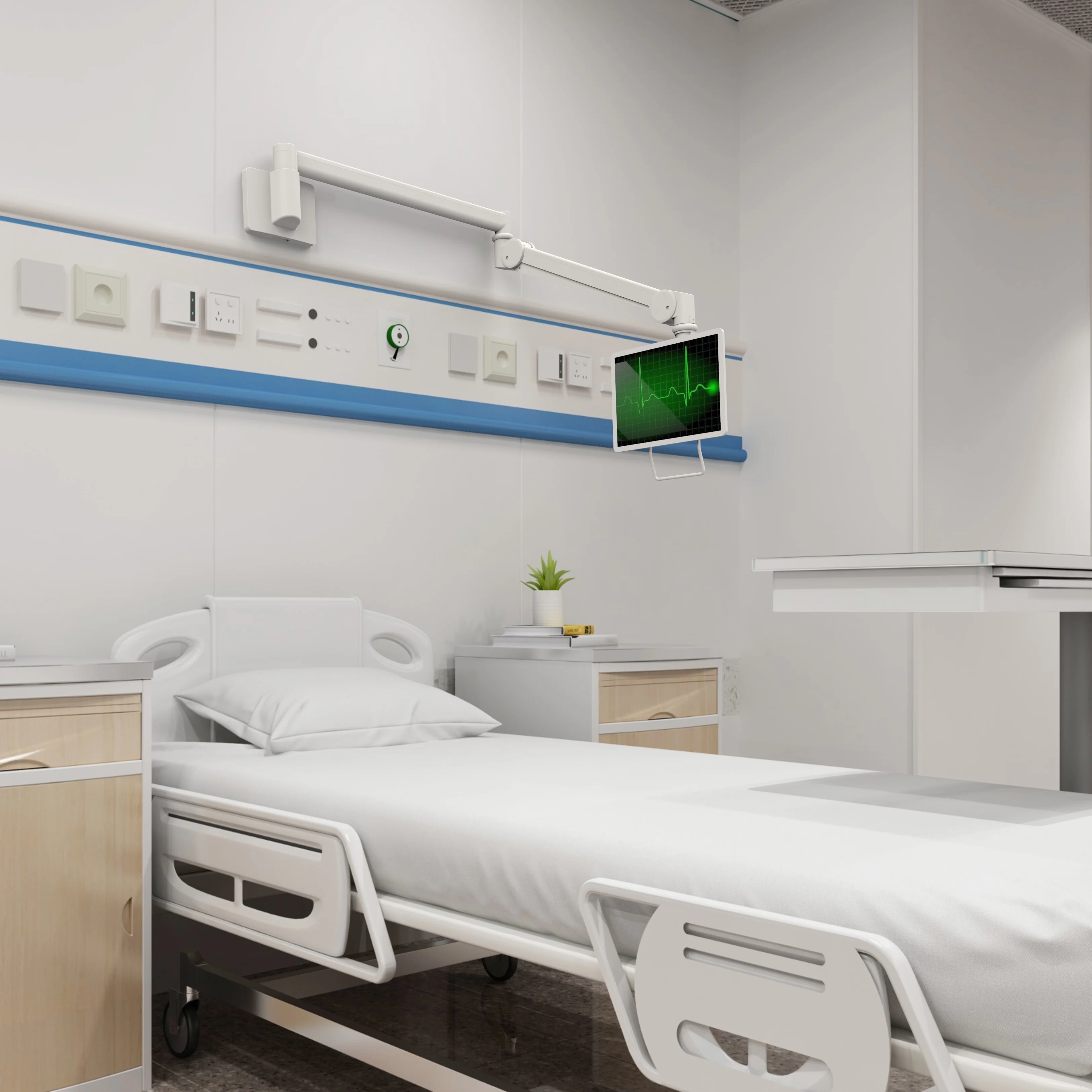 Hospital Lcd Tv Monitor Arm Rotate Tilt Medical Monitor Wall Bracket ...