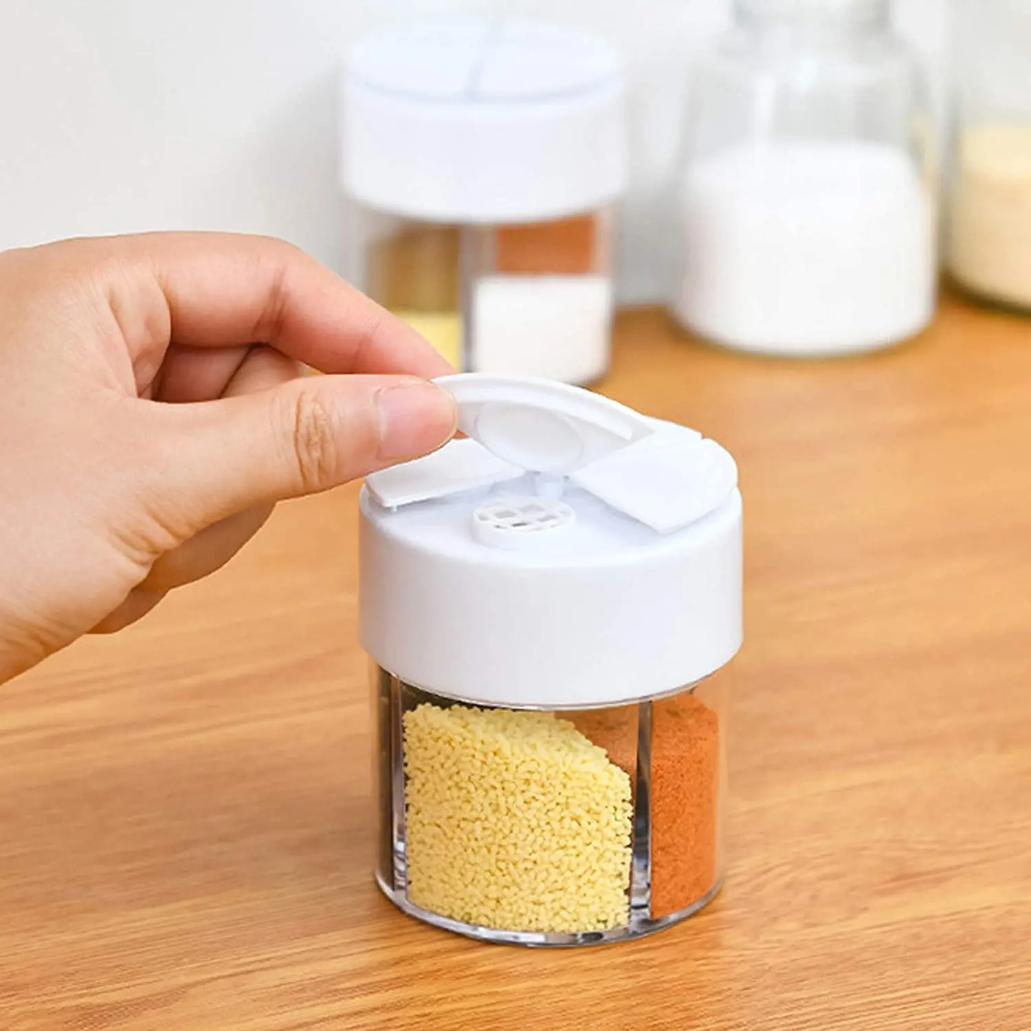 120ml 4 in 1 Multi Chamber Kitchen Salt and Pepper Shaker