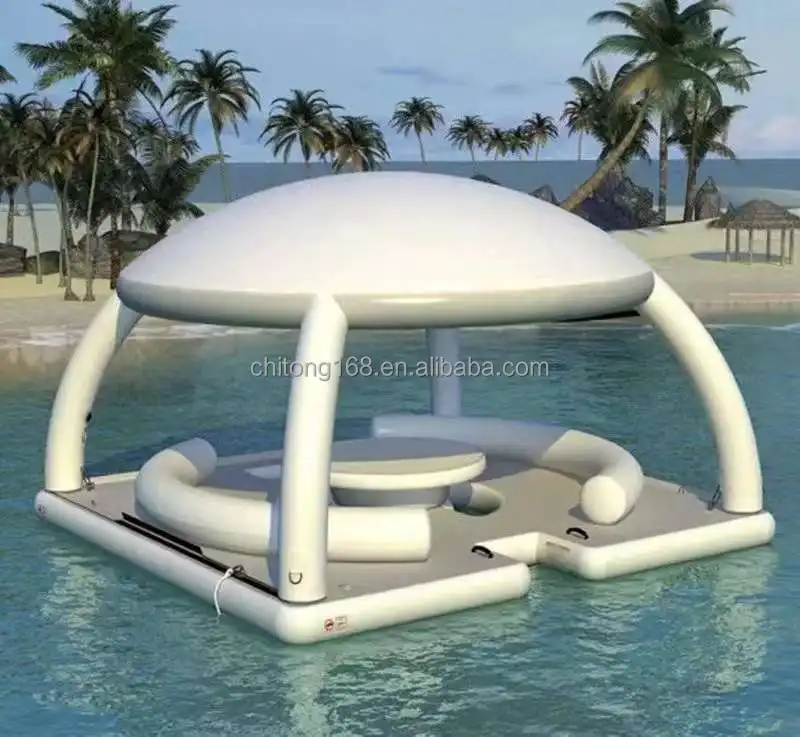 Sea Floating Platform Inflatable Shade Tent Multi-person Leisure bar ...