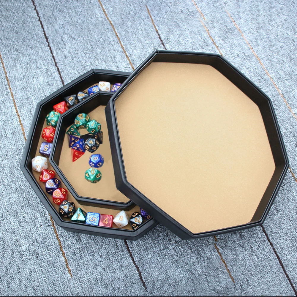 Custom Wooden Dice Tray Dnd Pu Leather Dungeons And Dragons Dice Tray ...