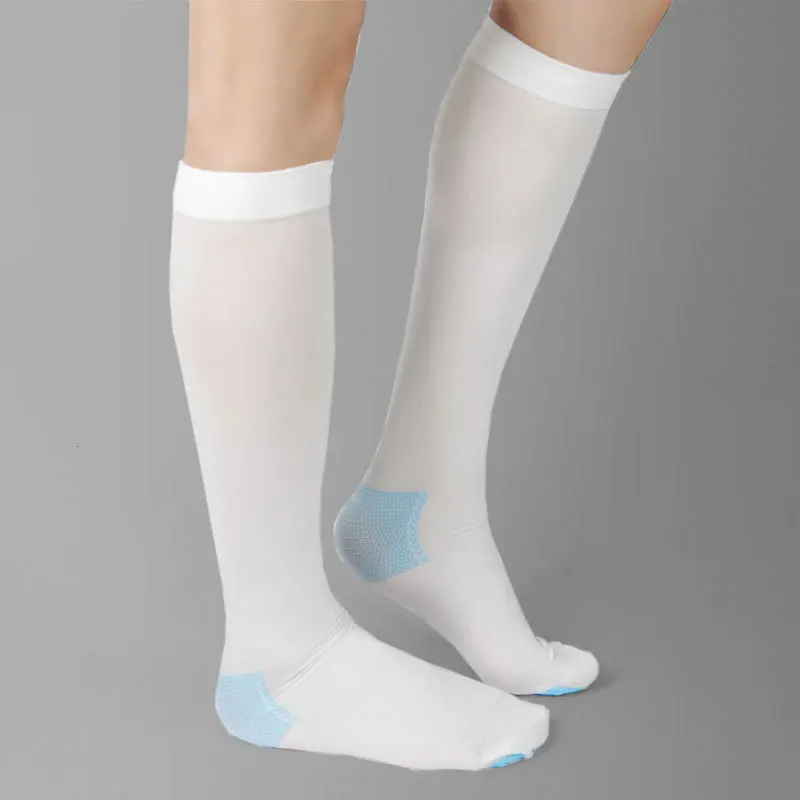 Compression Hosiery 15-21mmHg Anti Embolism Socks the White Calf Socks ...