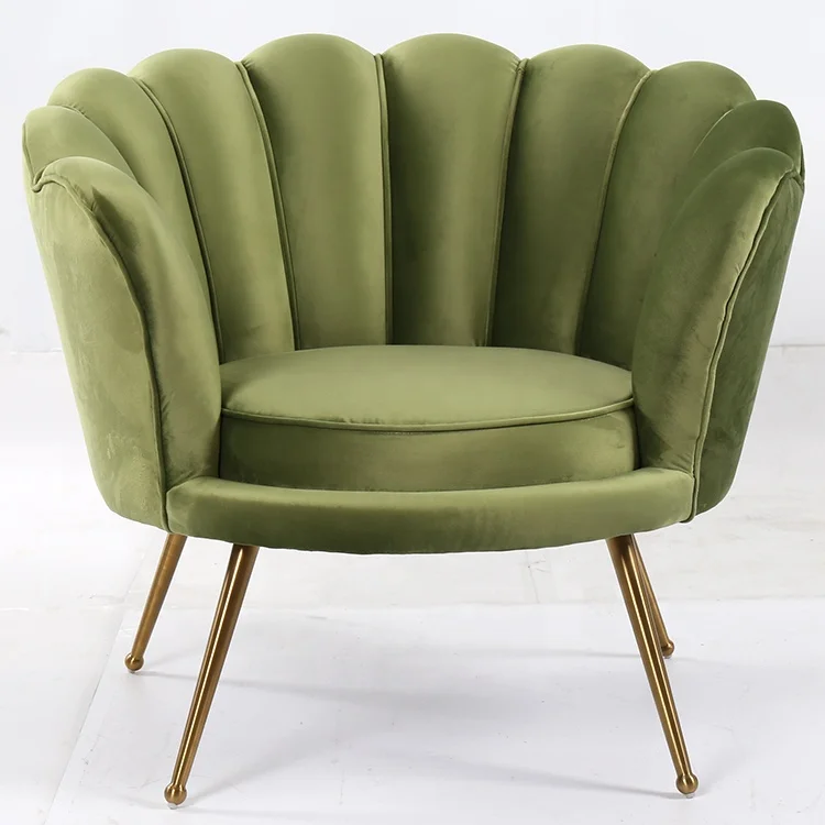 Gold Legs Velvet Shell Shaped Armchair Modern Furniture Restaurant ...