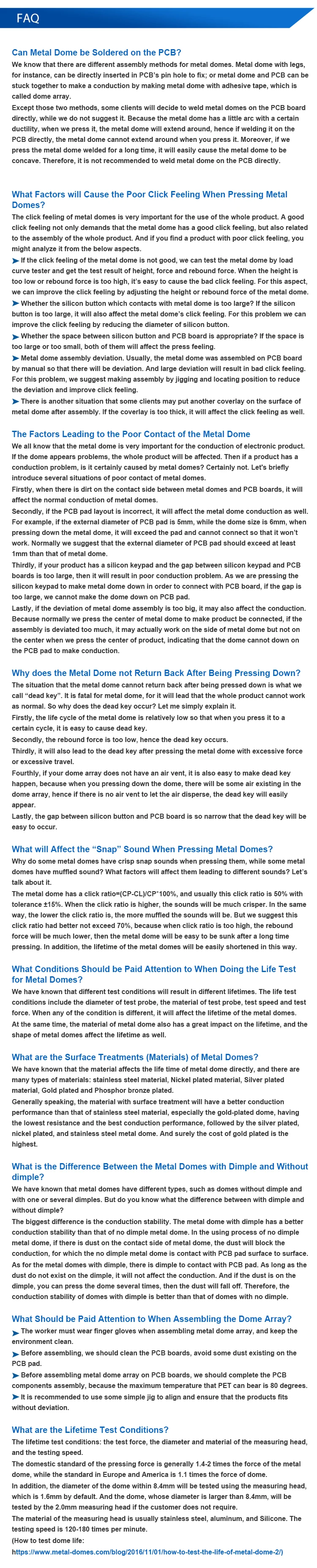 Bst Single Key Metal Dome Array For Long-lasting And Responsive Keypad ...