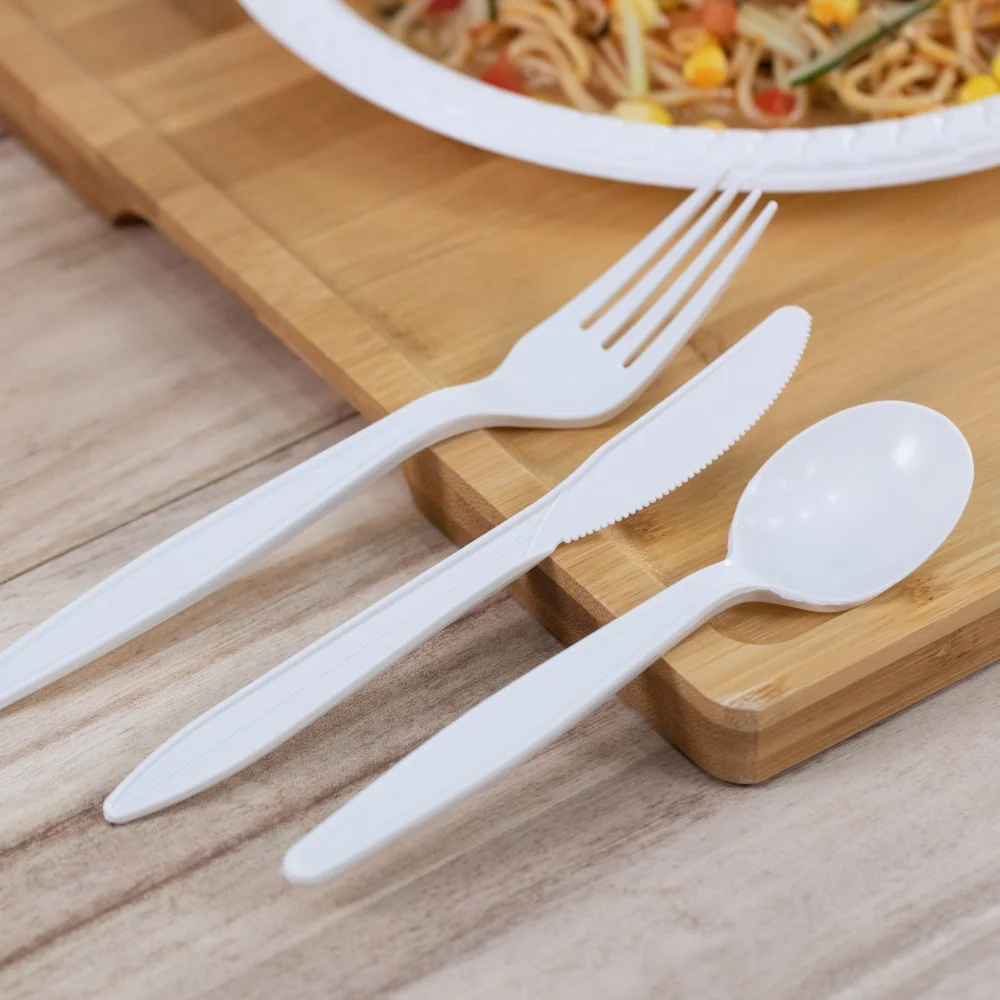 Custom Logo Biodegradable Pla Pbs Knife Forks Spoons Set Compostable ...