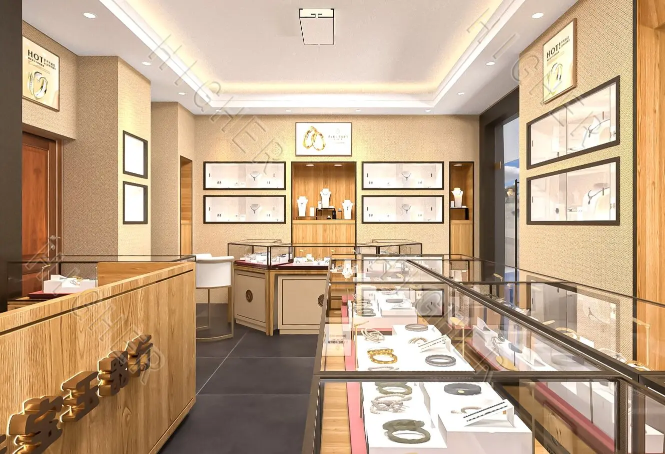 Modern Wooden Glass Display Cabinet with Light Custom Jewelry Shop Showcase Design| Alibaba.com