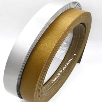 Silver Mirror Gloss Metallic Brush Abs Pvc Gold Edge Banding Tape For ...