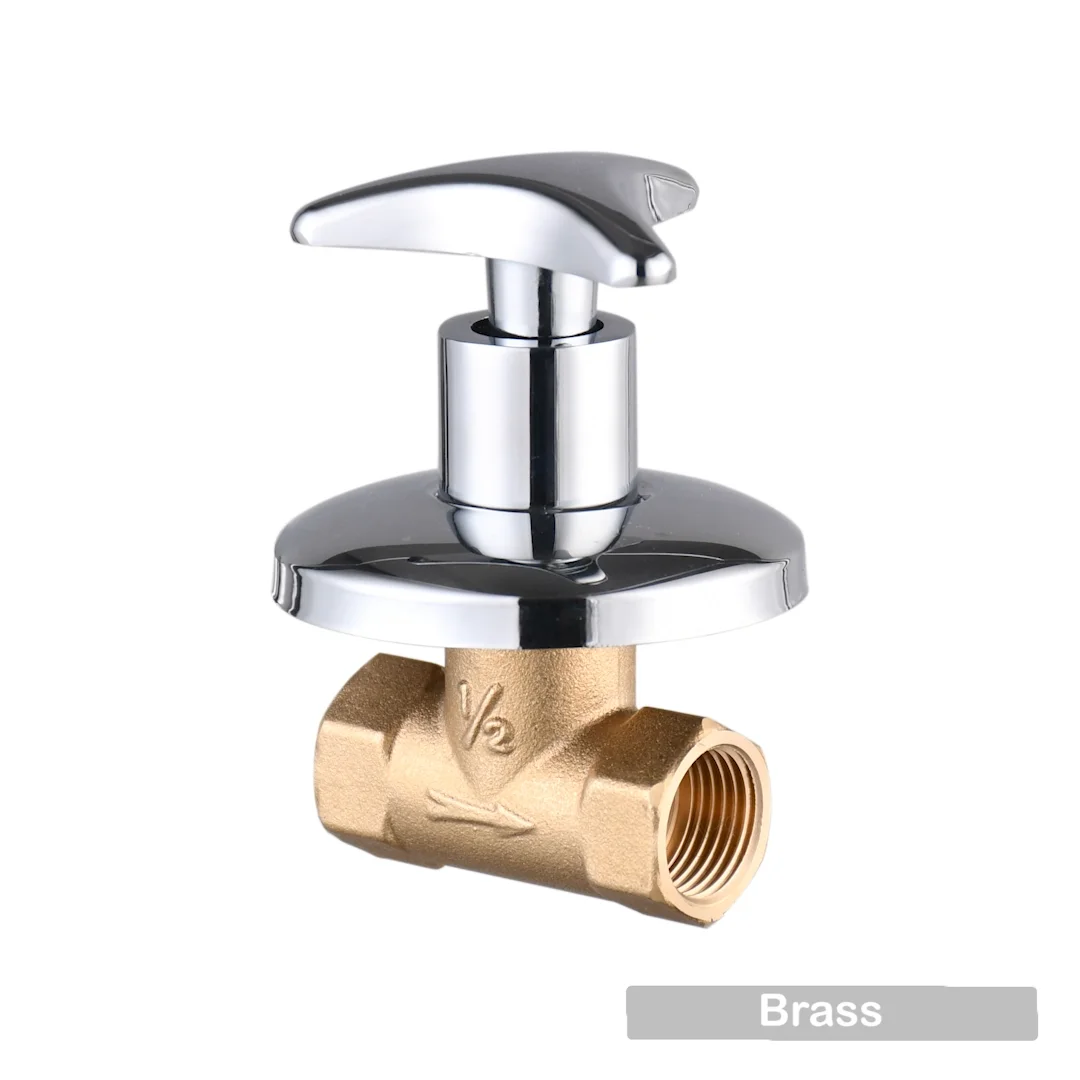 Oem Chromed Brass Water Stopcock Concealed Valve Wall Mounted 1/2 ...