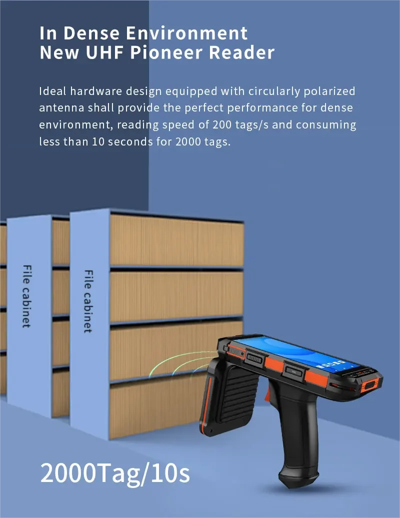 Uhf Rfid Reader With Charger Ip65 5.5 Inch Ips Hd Screen Android 13 ...