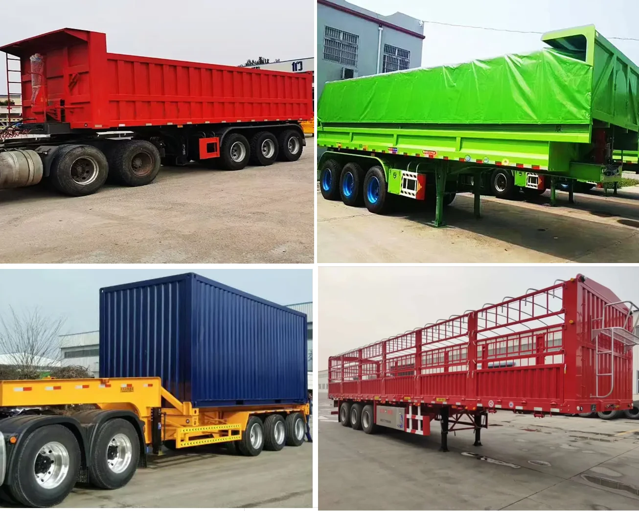 Container Flatbed Trailer 3 Axle Yellow Low Bed Truck Trailer - Buy ...