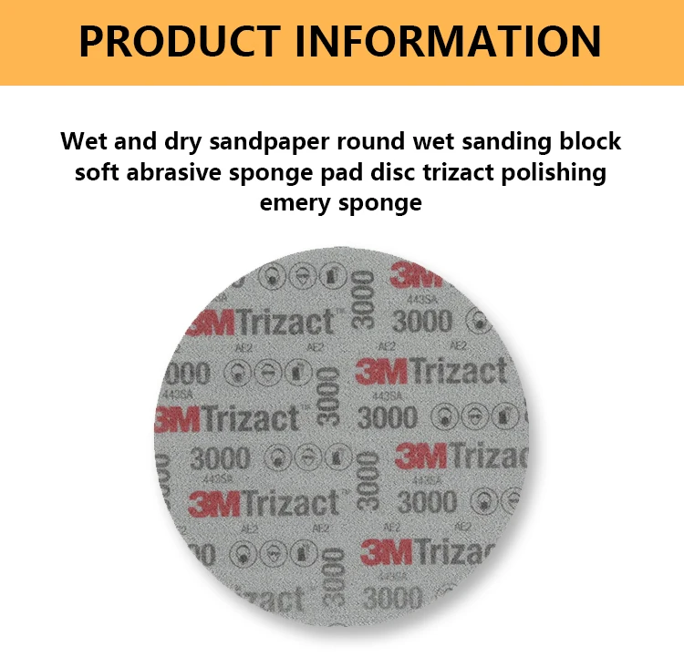 3M 02085 Trizact Hookit 3000 Grit Sanding Discs for Polishing