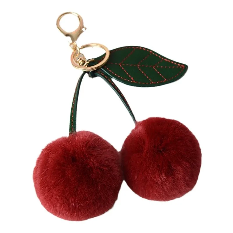 Plush Fruit Cherry Keychains - Customizable Promotional Gifts