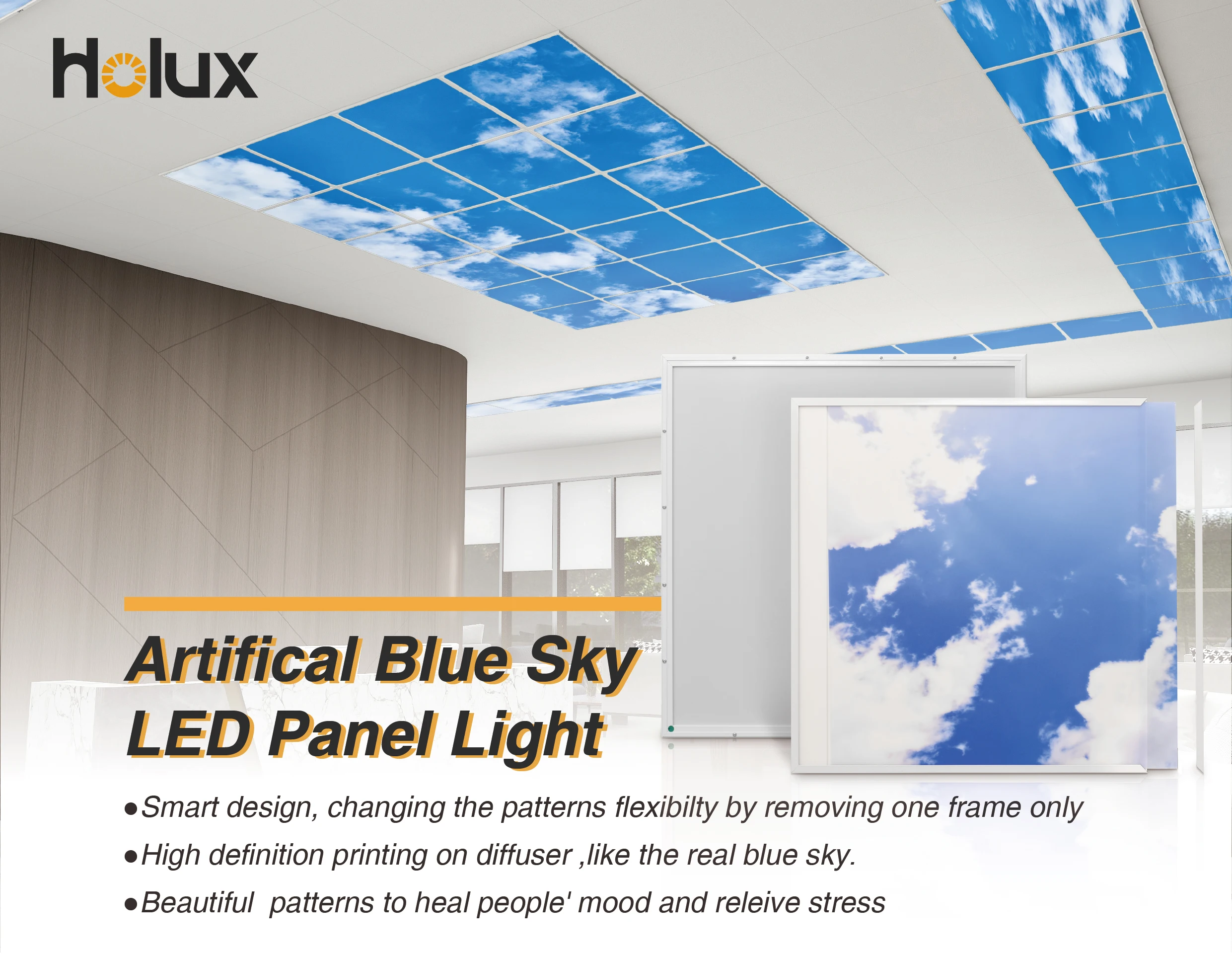 Indoor Decorative Roof Artificial Skylights Ultra Slim Ceiling Lamp 40w ...