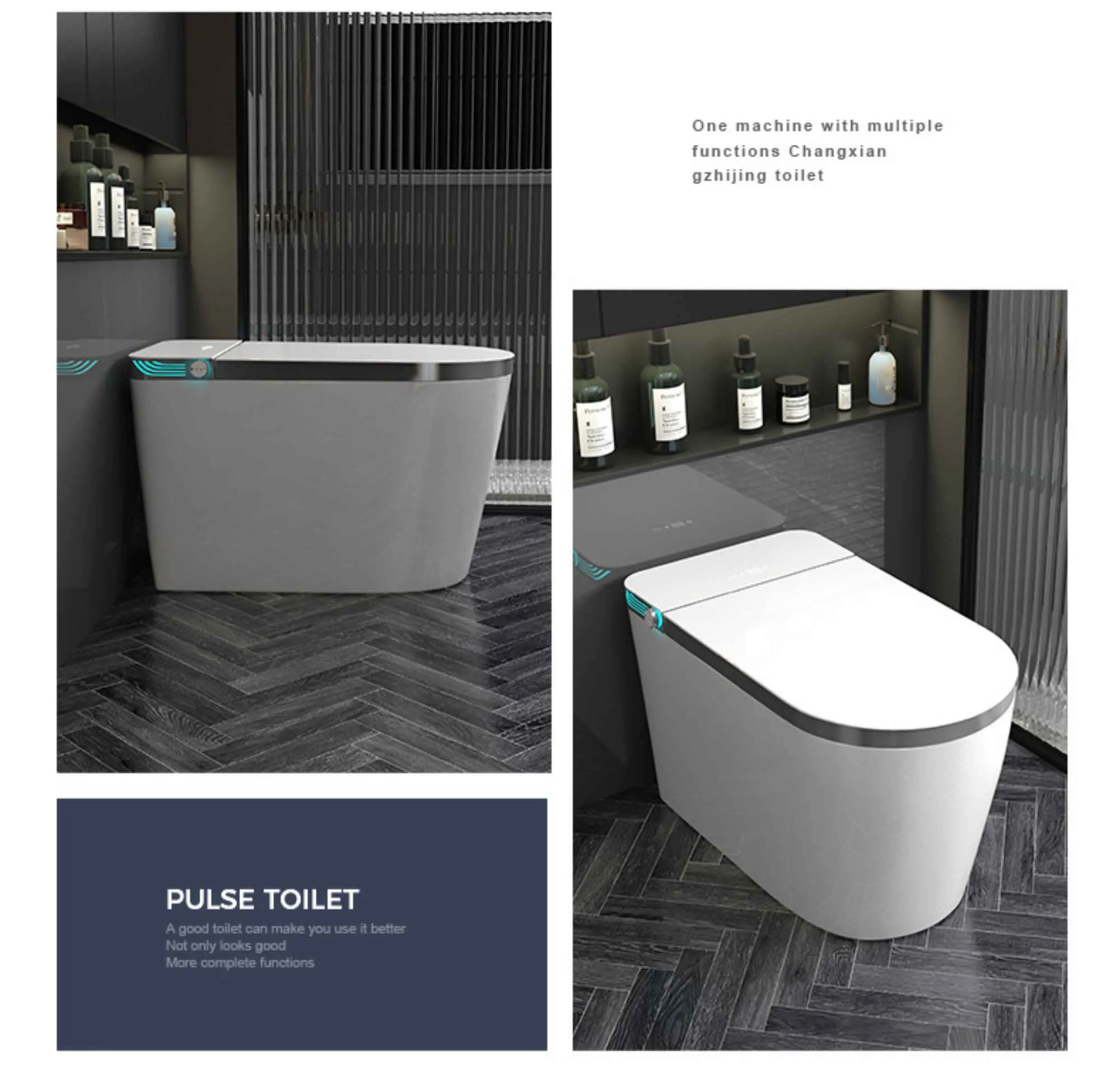 Advanced Wall Hung Ceramic Smart Toilets with LED Lighting Concealed ...