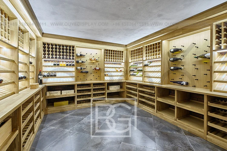 Commercial Timber Red Liquor Rack Wooden Storage Cellar Display Corner ...