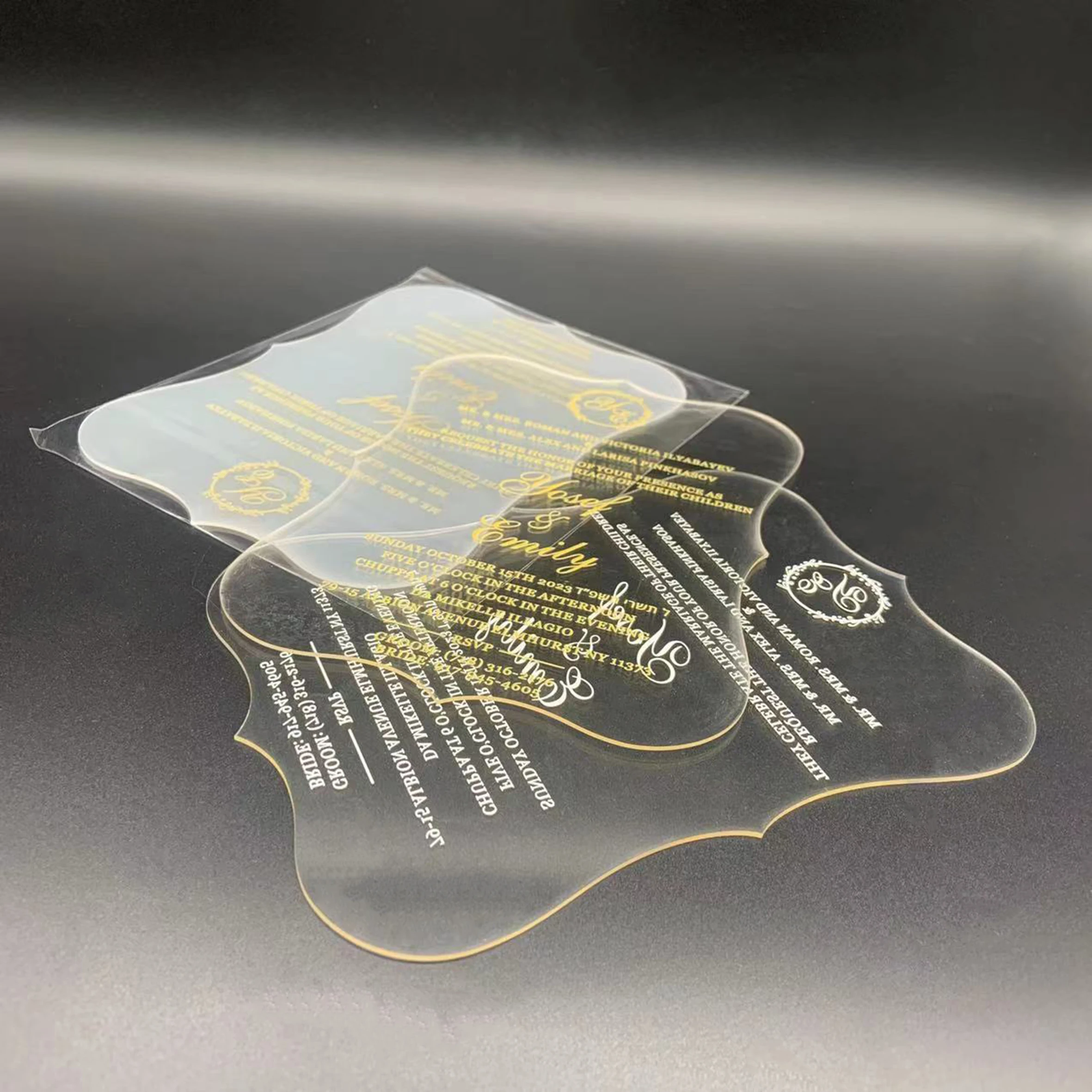 Luxury Custom Design Led Invitation Card Acrylic Wedding Invitation ...