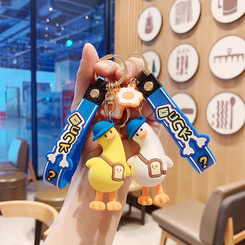 Wholesale customized anime cute cartoon Crooked duck 3D doll keychain ...