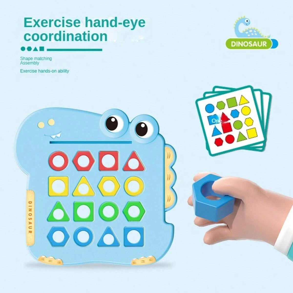 Montessori Dinosaur Shape & Color Matching Game - Educational Race ...