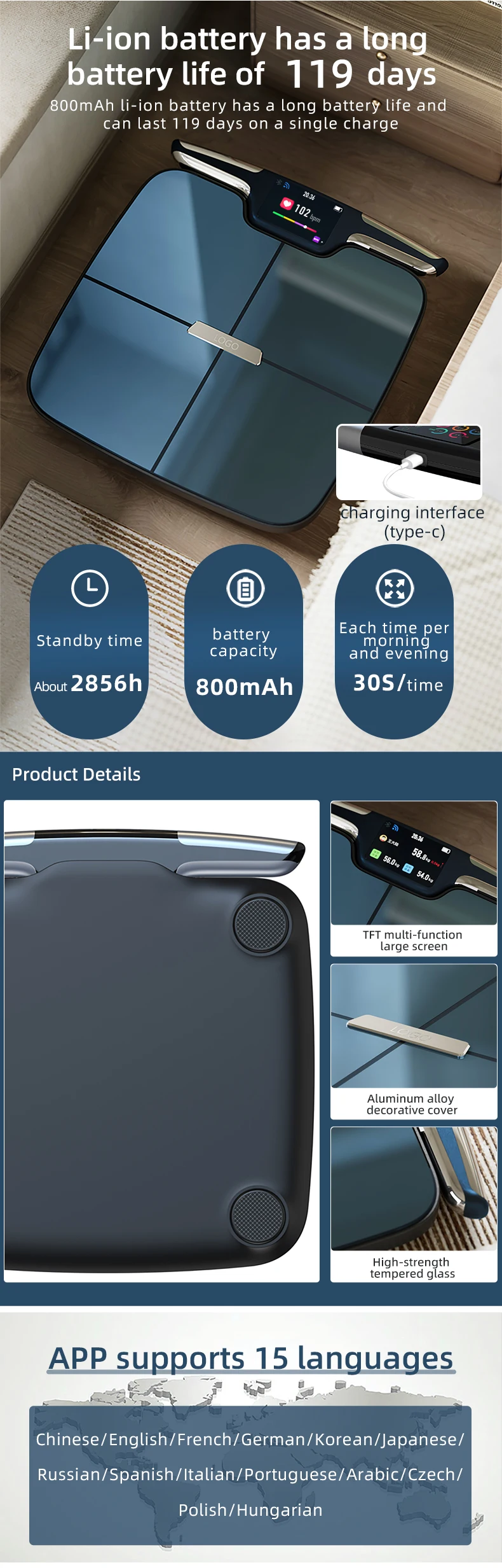 New Arrival Premium Tft Big Colorful Display Scale Body Fat ...