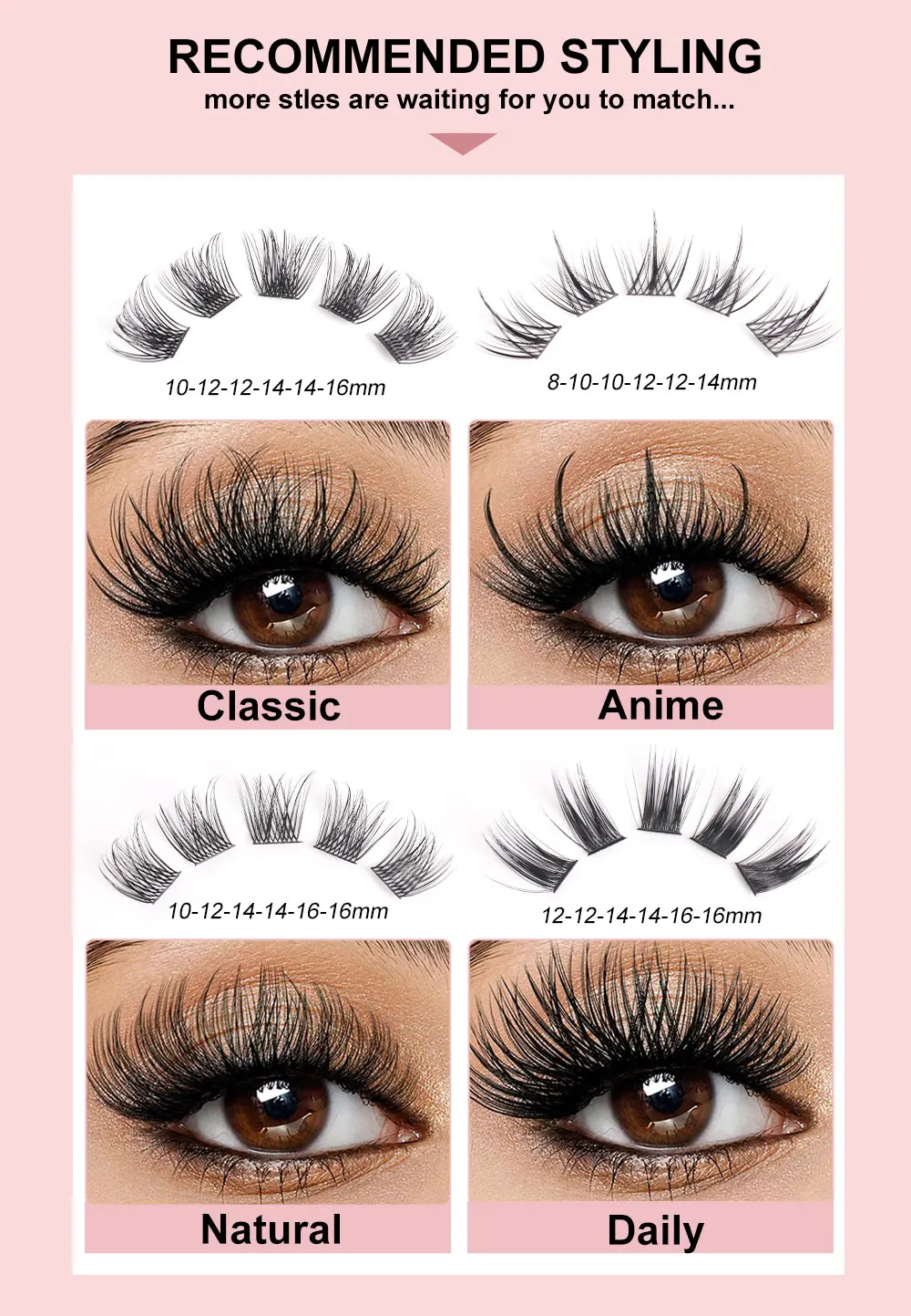 Wholesale Individual Lash Clusters - Natural Look Eyelash Extensions