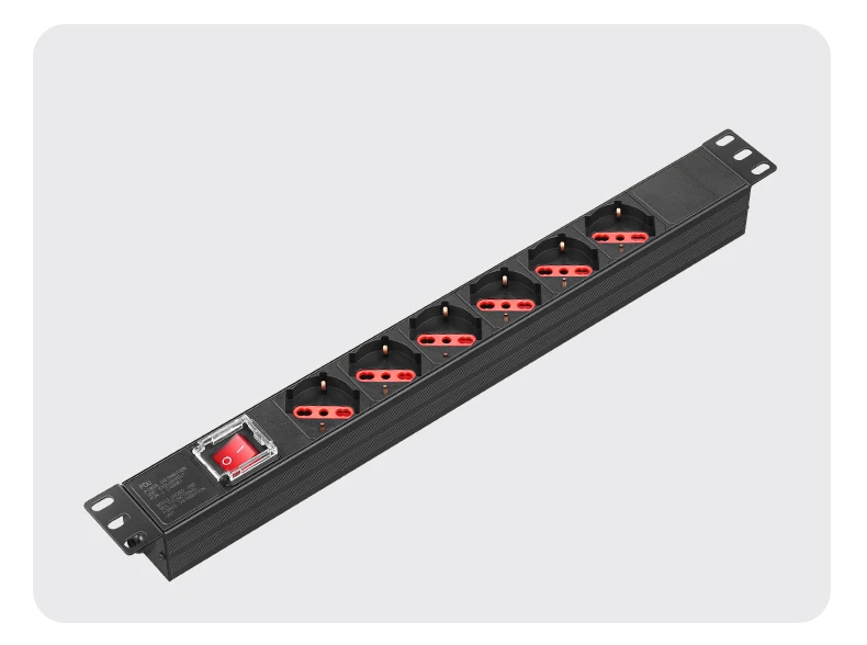 Power Distributor Rack Mounted Pdu Single Phase 1u 16a 6 Ways Italy ...