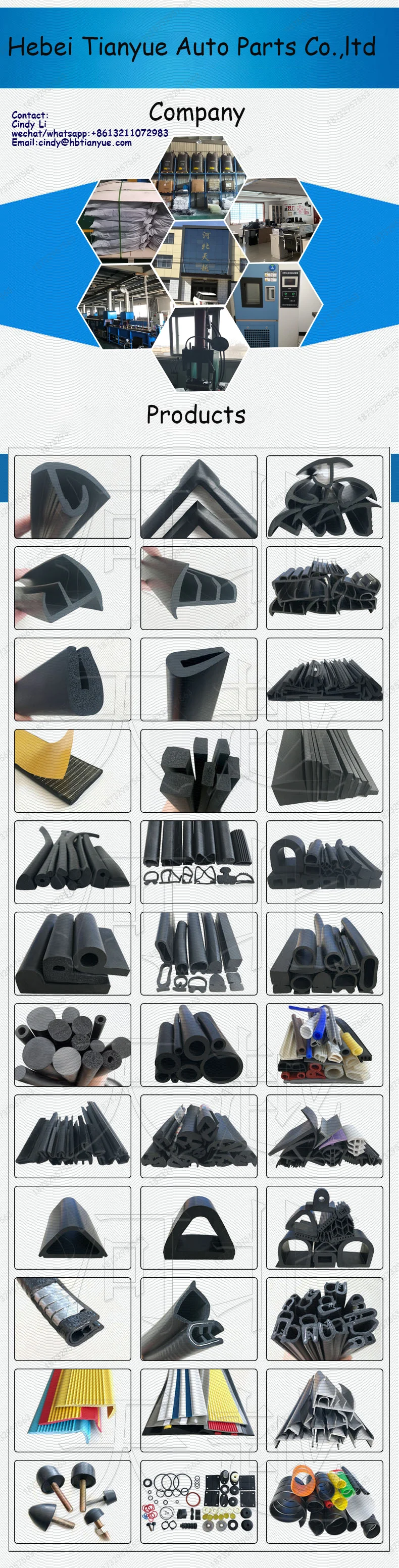 Rubber Products Flat Cross Section Rectangle Rubber Roll Epdm Rubber ...