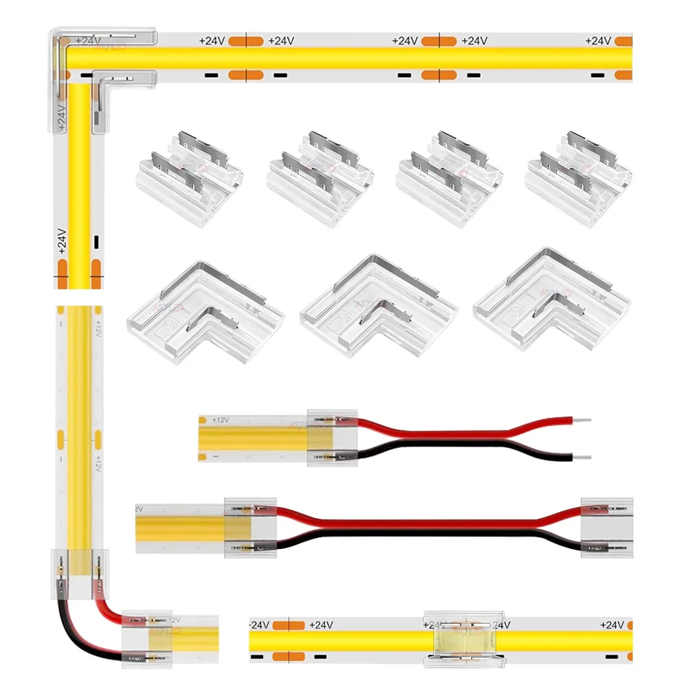 2pin Led Strip Light Connector Solderless 5mm 8mm 10mm 12mm 2 3 4 Pin ...