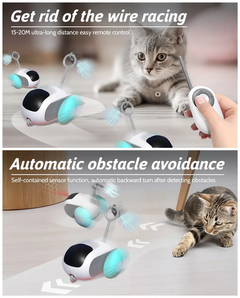 Smart Electric Remote Control Cat Toy Car Interactive Pet Car Toys ...