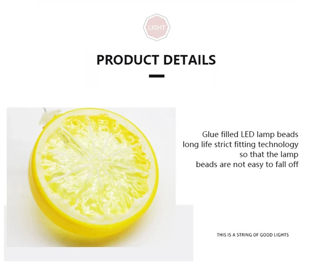 Decorative String Lemon Hanging Fairy String with 20 LED 3AA Battery ...