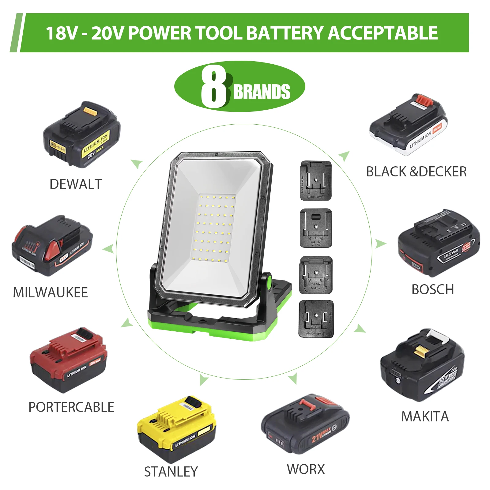 3000lm 30w Cordless Rechargeable Magnetic Led Work Light Battery ...