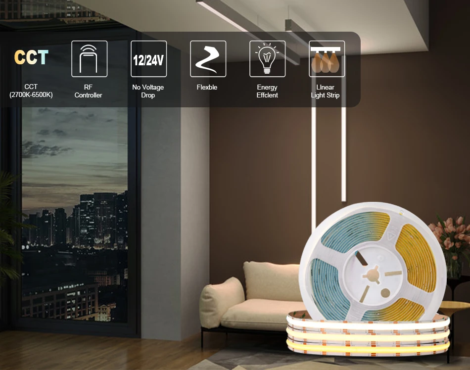 COXO CCT COB LED Strip - Flexible, Dimmable, and Efficient