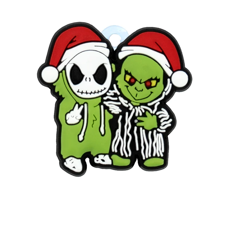 Pvc 2d Keychains Anime Cartoon Figure Key Ring Grinch Key Holder Fit ...