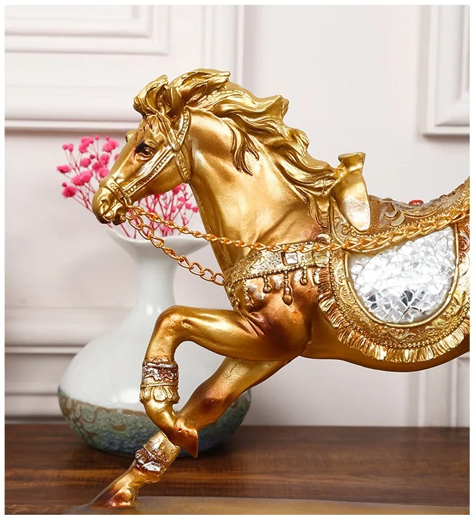 Living Room Decor Luxury Horse Sculpture Customized Poly Resin Animal ...