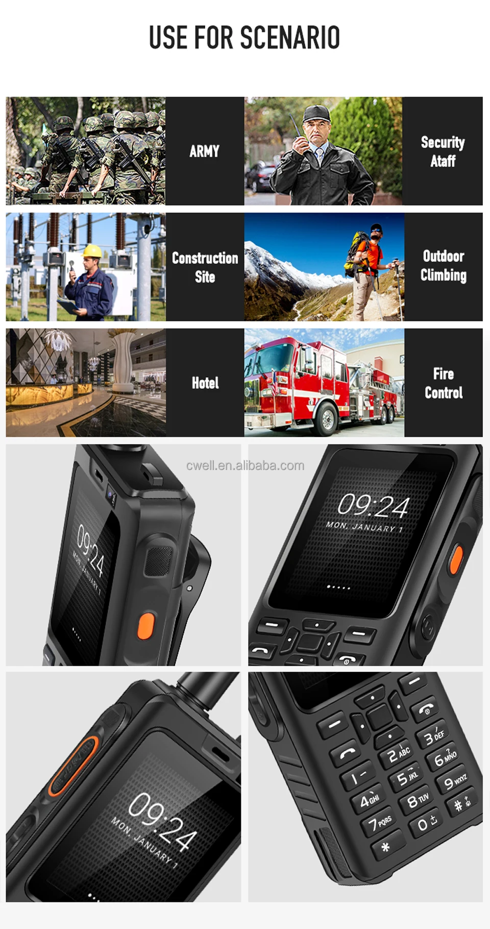 F40 Waterproof Long Range Talkie Walkie 2.4 Inch Ips Mobile Phone 4g ...