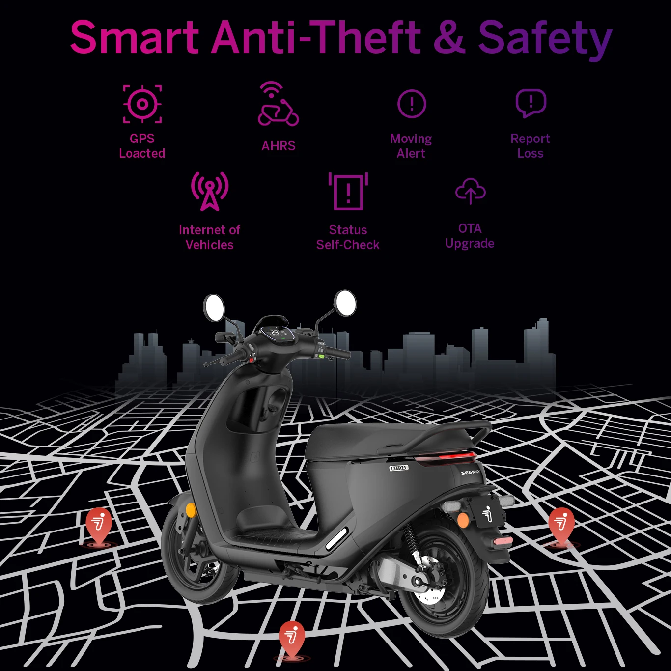 Segway E110a 1.5kw 48v 30ah Lithium Removable Battery Electric ...