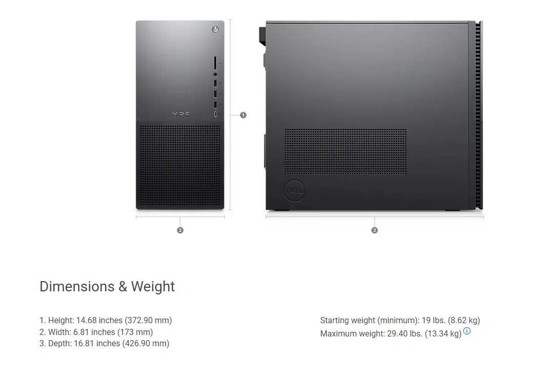 High Performance Dells XPS 8960 Desktop I7-13700 16GB DDR5 RAM 512 SSD ...