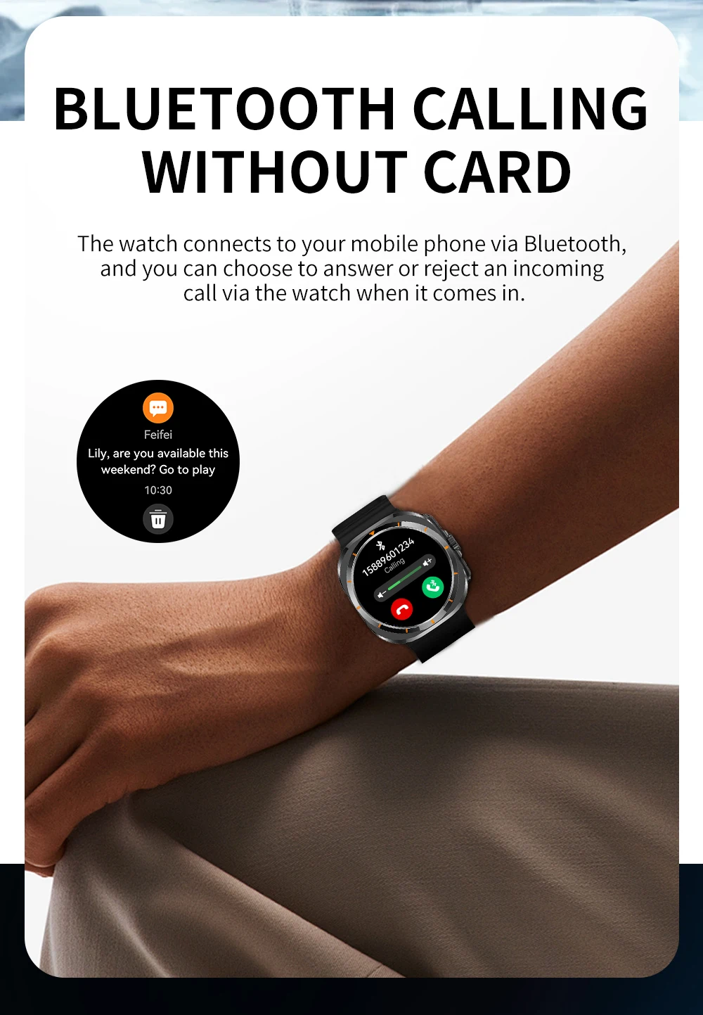 Hot Sale BW8 Smart Watch 1.51" with SIM Card, Wifi, 400mAh Battery ...