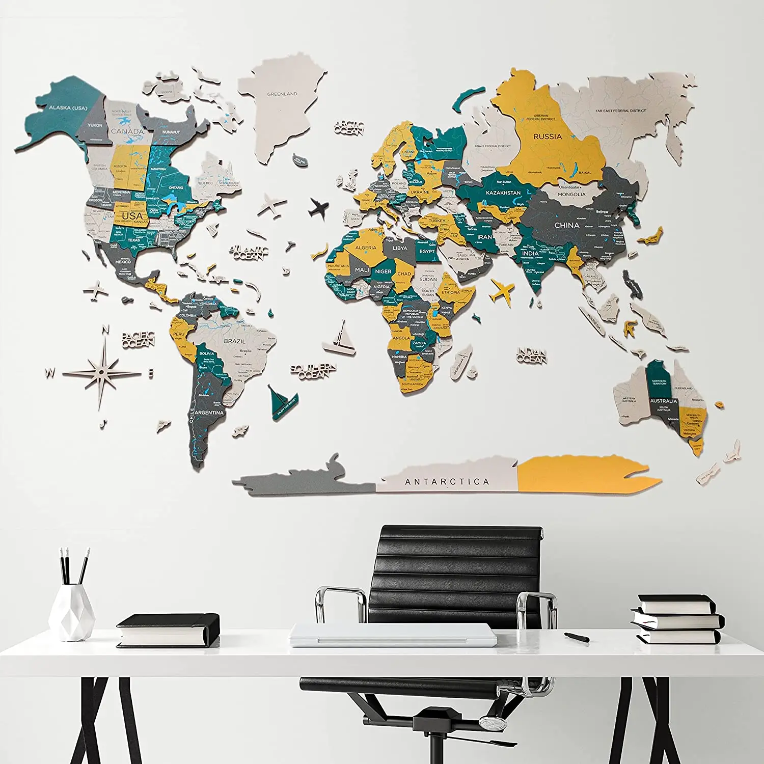 New Home Office Gifts Large Push Pin Map Decoration Art Wall World ...