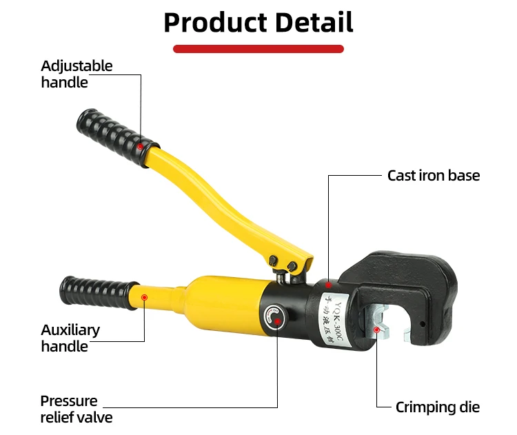 SUOLI YQK-300C Manual Hydraulic Cable Crimper - 15T Output