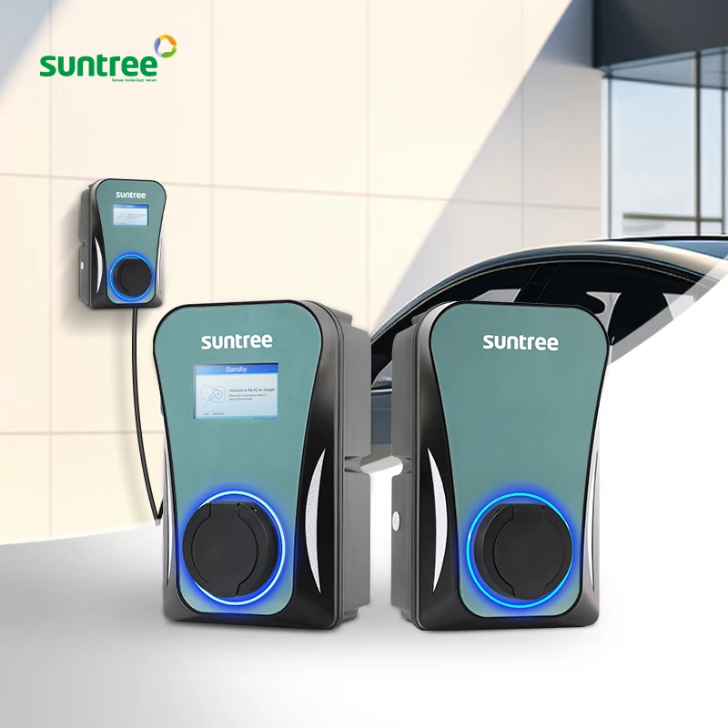Suntree Wallbox 32a Ev Charging Station 7kw 11kw 22kw 16a 1 Phase 3 Phase Wall Mounted Ac ...