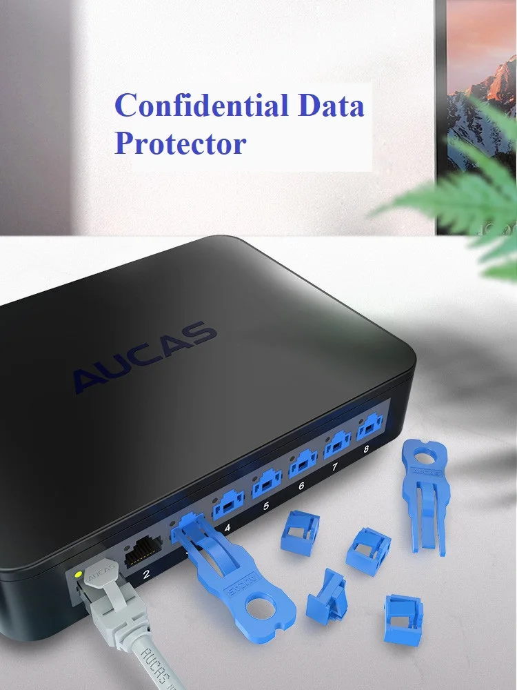 Networking RJ45 Port Lock PC Dust Protector With Key Data Block ...