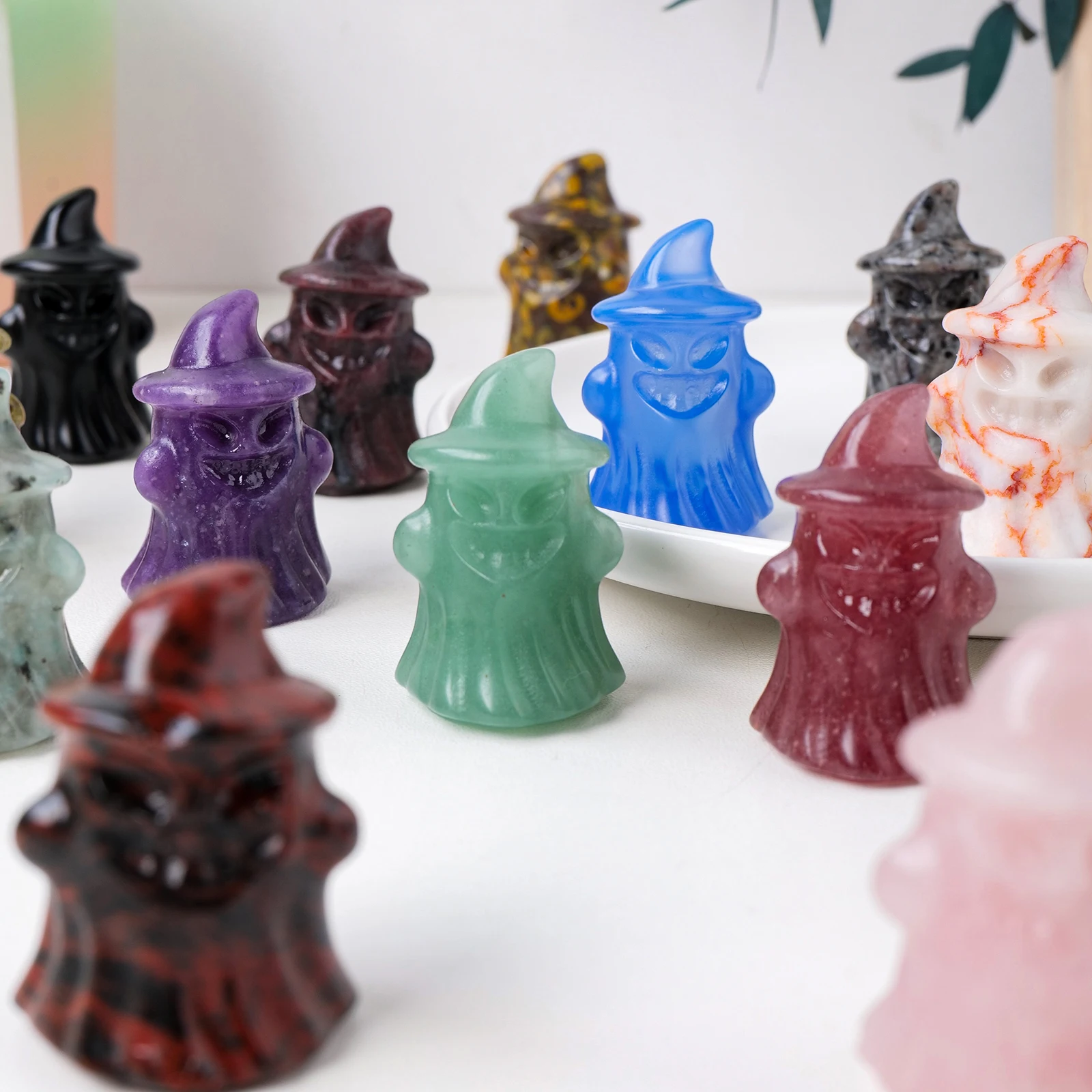 Wholesale 1.2inch Natural Healing Gemstone Ghost Crafts Crystal Carving ...