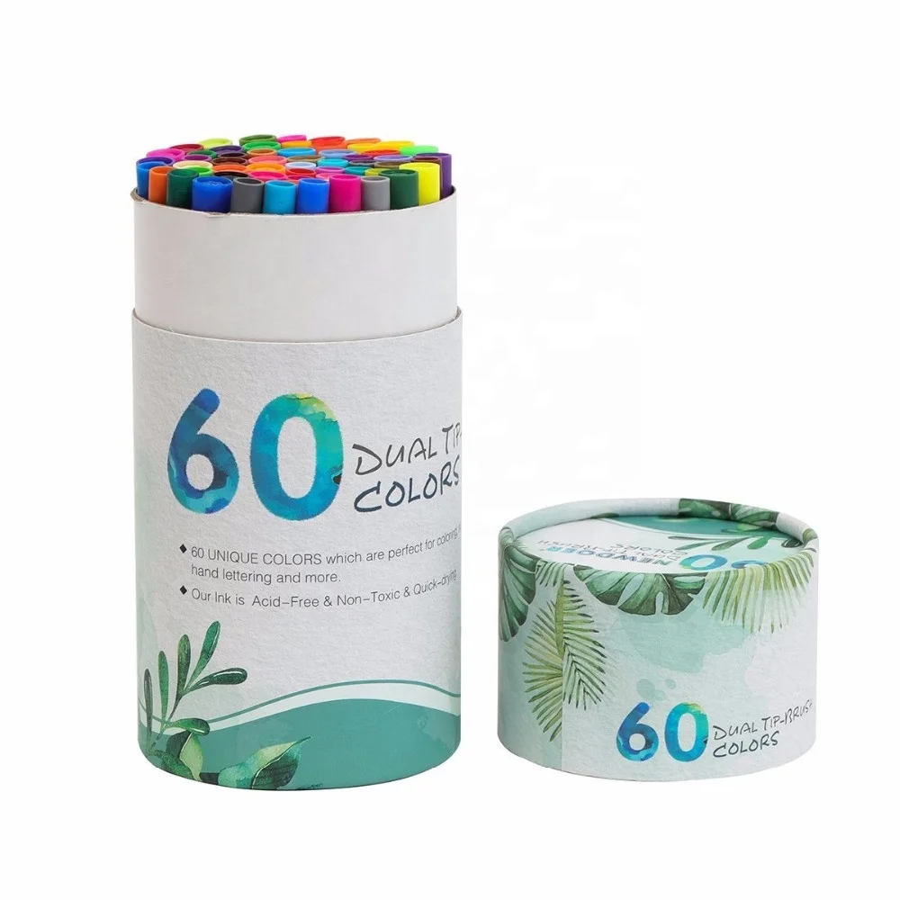 100pcs Double End Brush Pen with Fineliner Tip for Art Drawing Hot ...