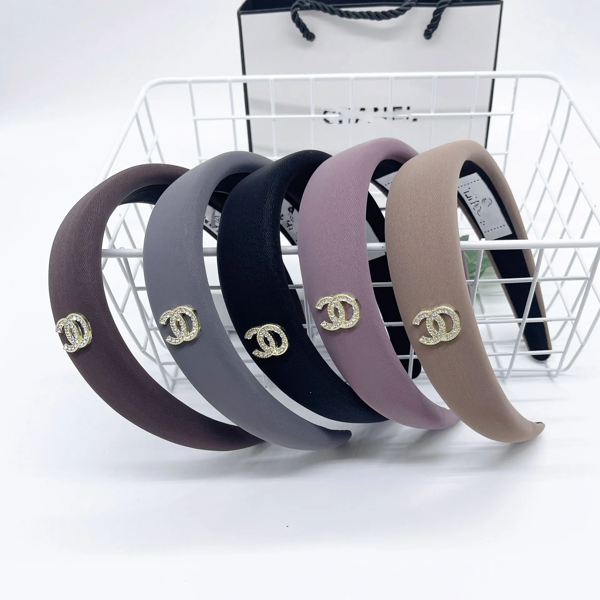 Women Luxury Designer Brand Accessories Hair Hoop Wide Elastic Bow ...