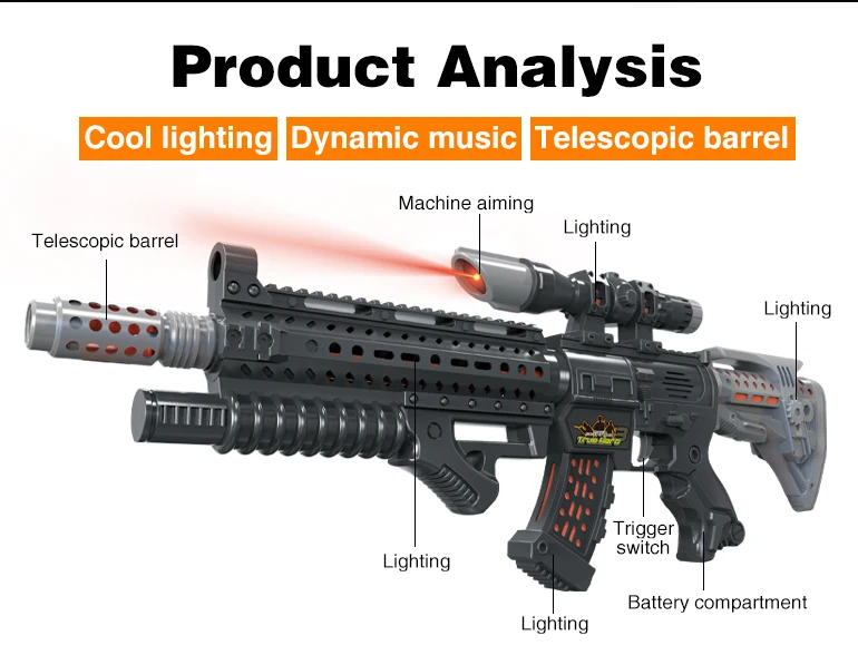 Acousto Optic Motorized Electric Toy Gun - Battery Operated Sniper Toy ...
