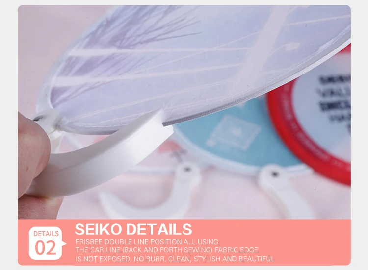 Custom Printed Nylon Circular Folding Hand Fan Folding Disc Fan ...